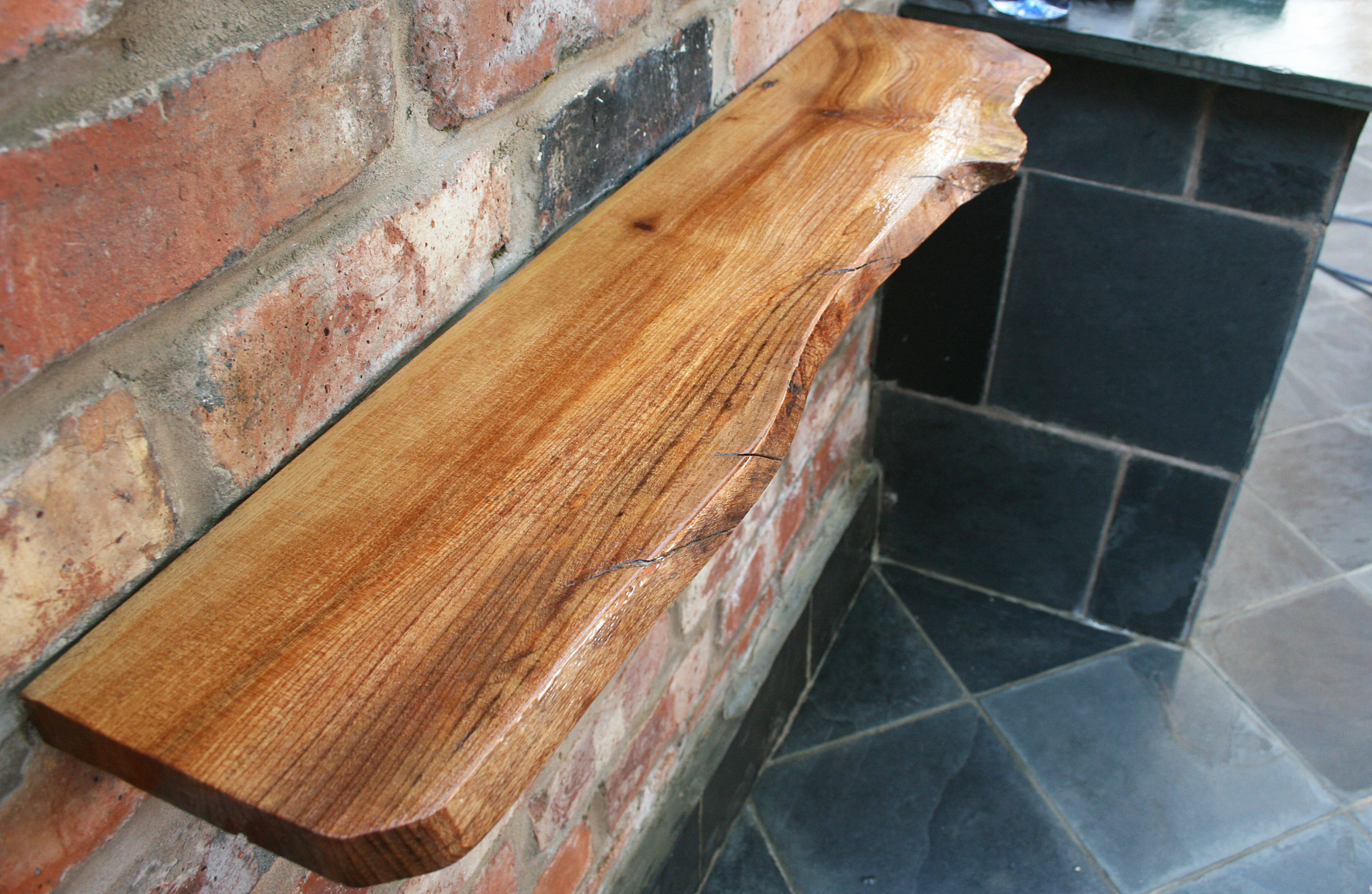 Finished timber shelves up on the tenants’ resurrected terrace